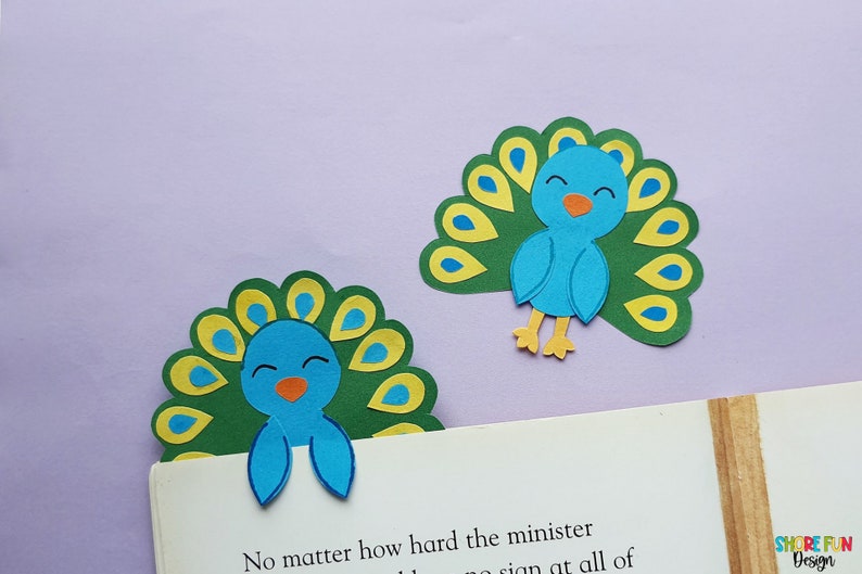 Peacock Bookmark Craft Template With Directions - Etsy