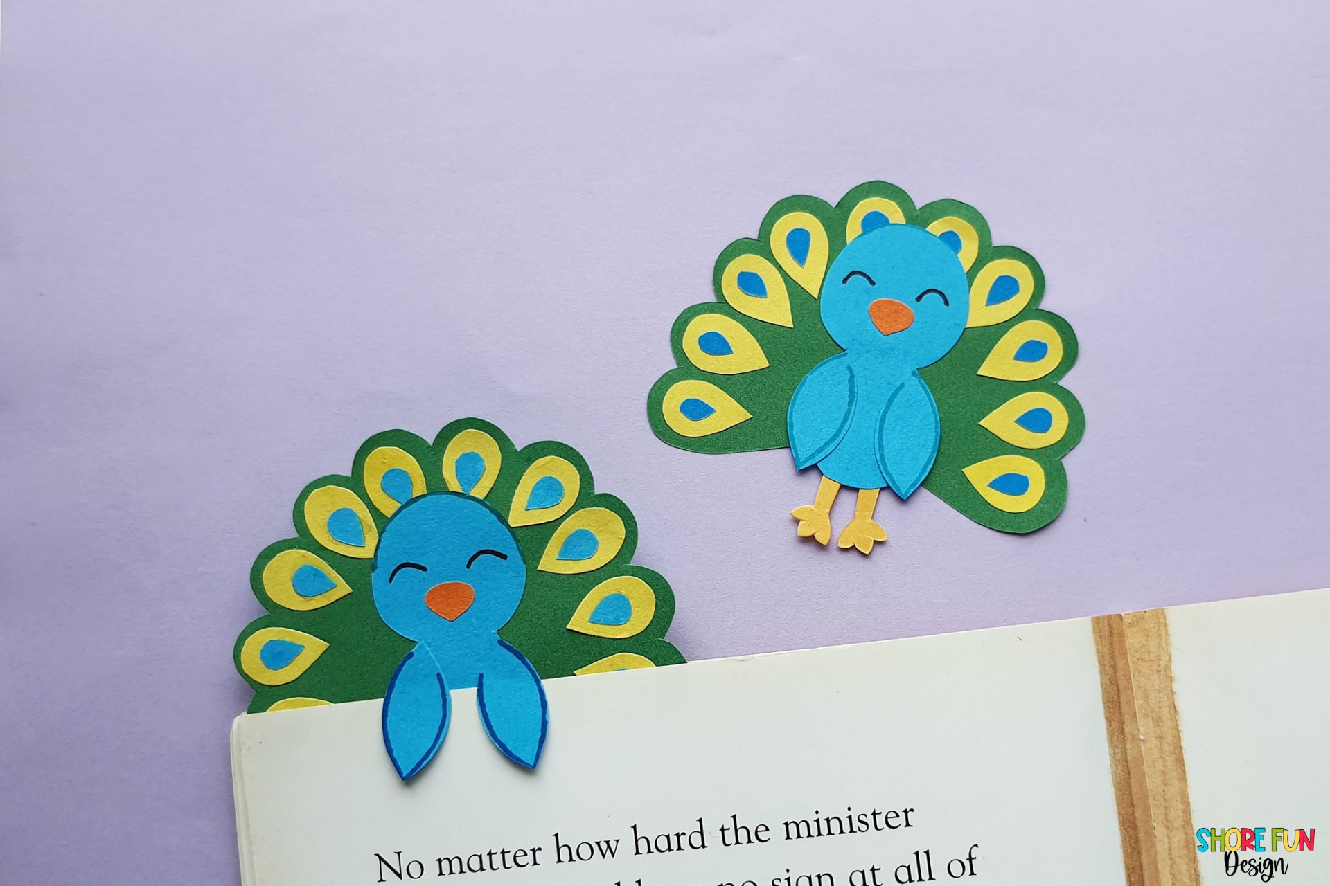 Peacock Bookmark Craft Template With Directions - Etsy