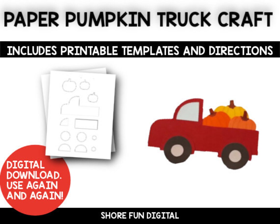 Paper Pumpkin Truck Craft Template With Directions - Etsy
