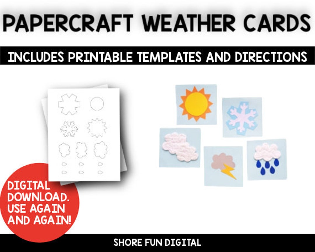 Papercraft Weather Cards Template With Directions - Etsy