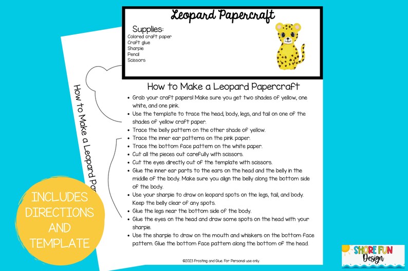 Leopard Papercraft Template With Directions - Etsy