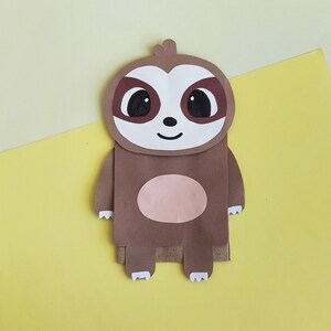 Sloth Paper Bag Puppet Craft Template With Directions - Etsy