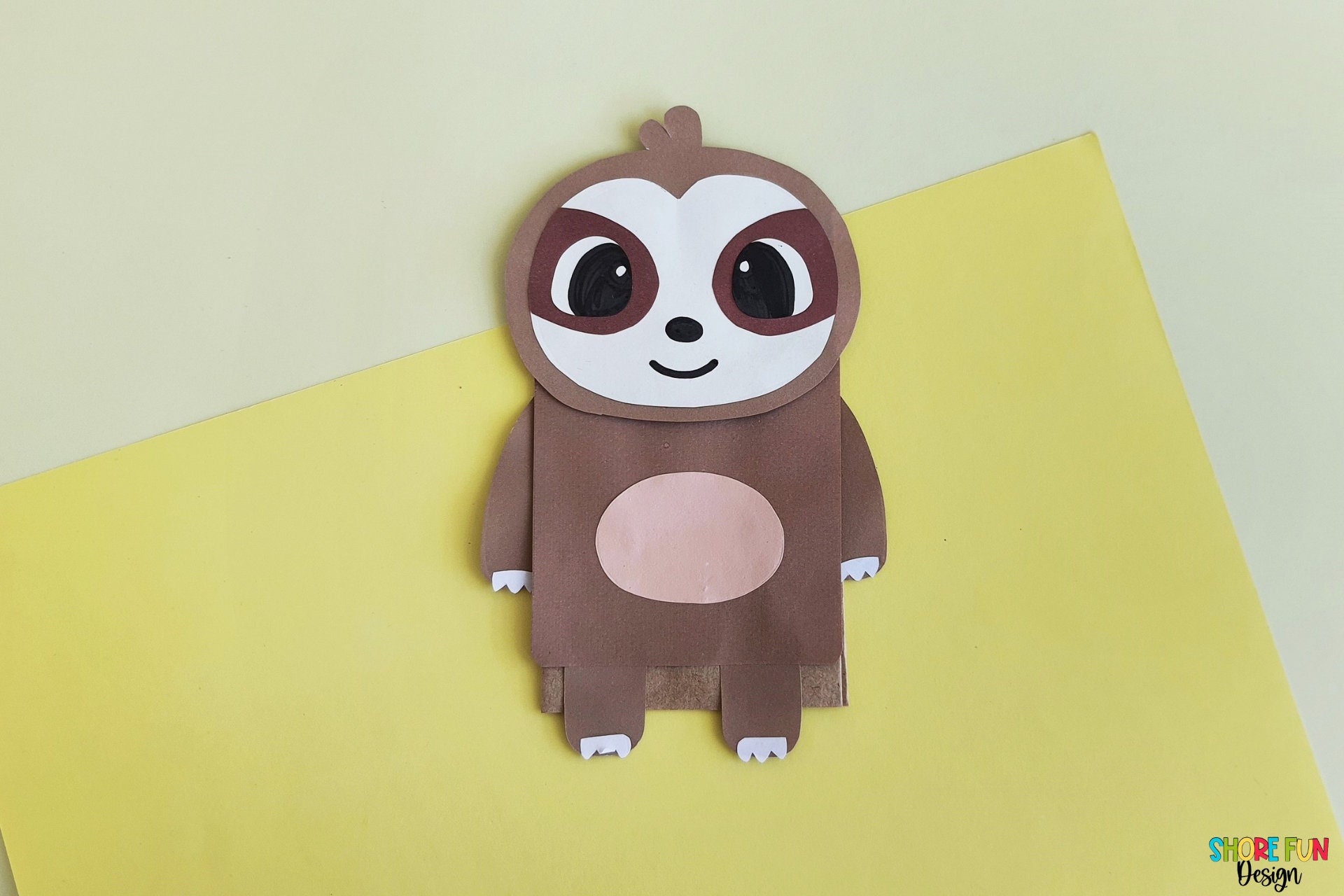 Sloth Paper Bag Puppet Craft Template With Directions - Etsy