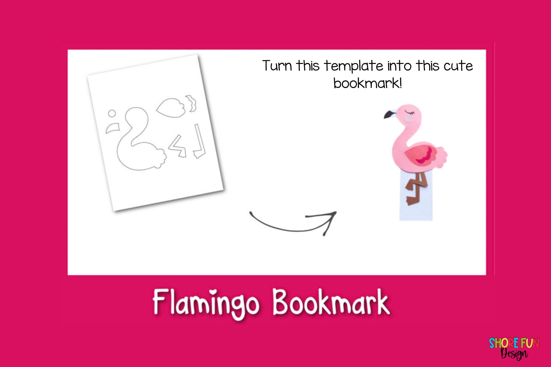 Flamingo Bookmark Craft Template With Directions - Etsy
