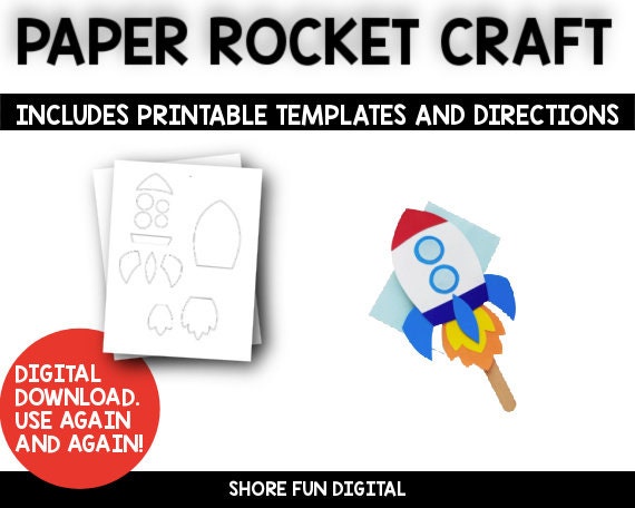Paper Rocket Template For Kids
