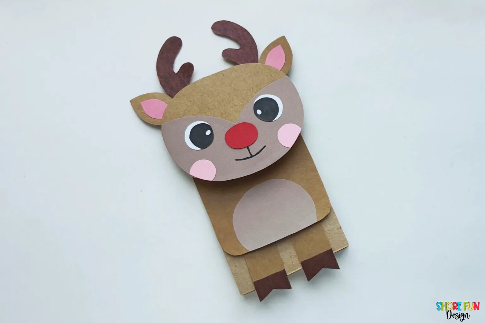 Reindeer Paper Bag Puppet Craft Template With Directions - Etsy
