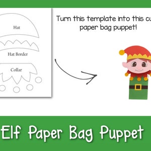 Elf Paper Bag Puppet Craft Template With Directions - Etsy