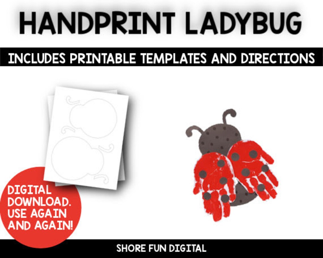 Handprint Ladybug Craft Template With Directions - Etsy