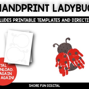 Handprint Ladybug Craft Template With Directions - Etsy