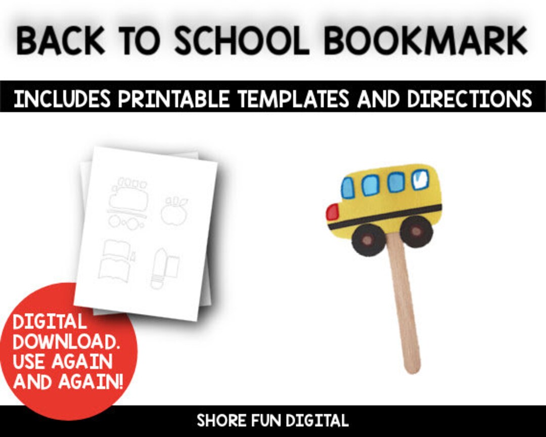 Back to School Bookmark Craft Template With Directions - Etsy