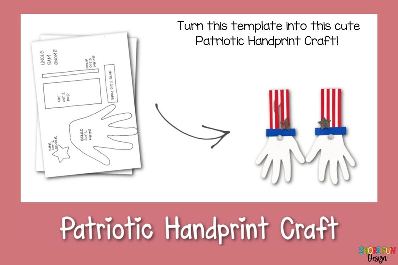 Patriotic Handprint Papercraft Template With Directions - Etsy