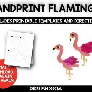 Handprint Flamingo Craft Template With Directions - Etsy
