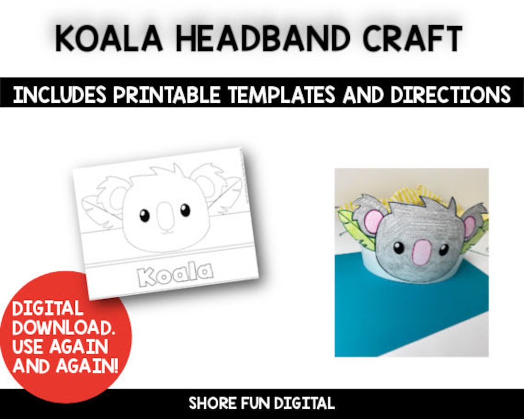 Koala Headband Papercraft Template With Directions - Etsy
