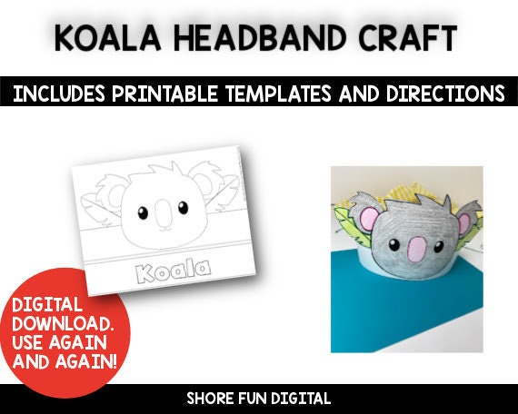 Koala Headband Papercraft Template With Directions - Etsy