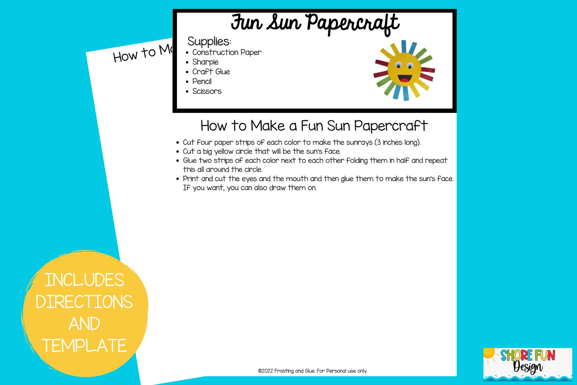Sun Papercraft Template With Directions - Etsy