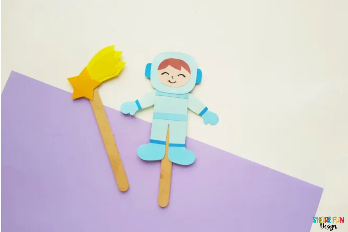 Astronaut Puppet Craft Template With Directions - Etsy