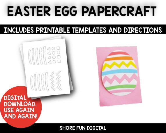Easter Egg Papercraft Template With Directions - Etsy