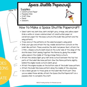 Space Shuttle Papercraft Template With Directions - Etsy