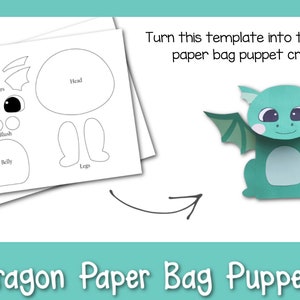 Dragon Paper Bag Puppet With Directions - Etsy