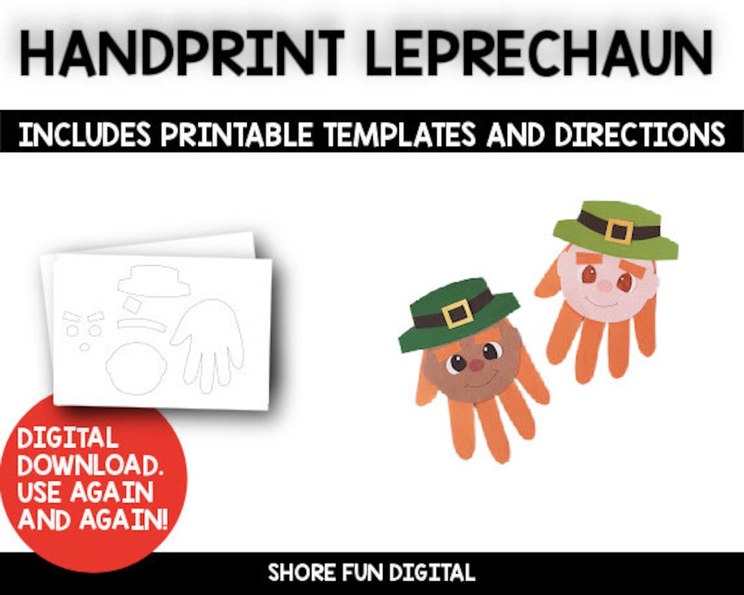 Handprint Leprechaun Craft Template With Directions - Etsy