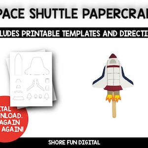 Space Shuttle Papercraft Template With Directions - Etsy