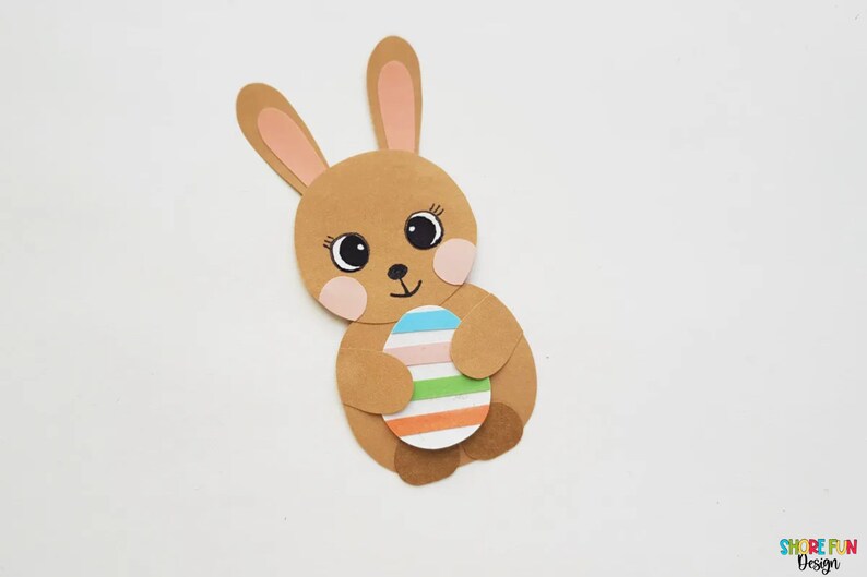 Easter Bunny and Egg Craft Template With Directions - Etsy