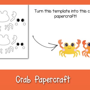Crab Papercraft Template With Directions - Etsy