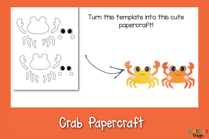 Crab Papercraft Template With Directions - Etsy
