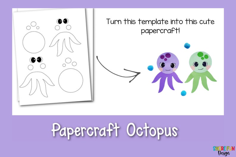 Octopus Papercraft Template With Directions - Etsy