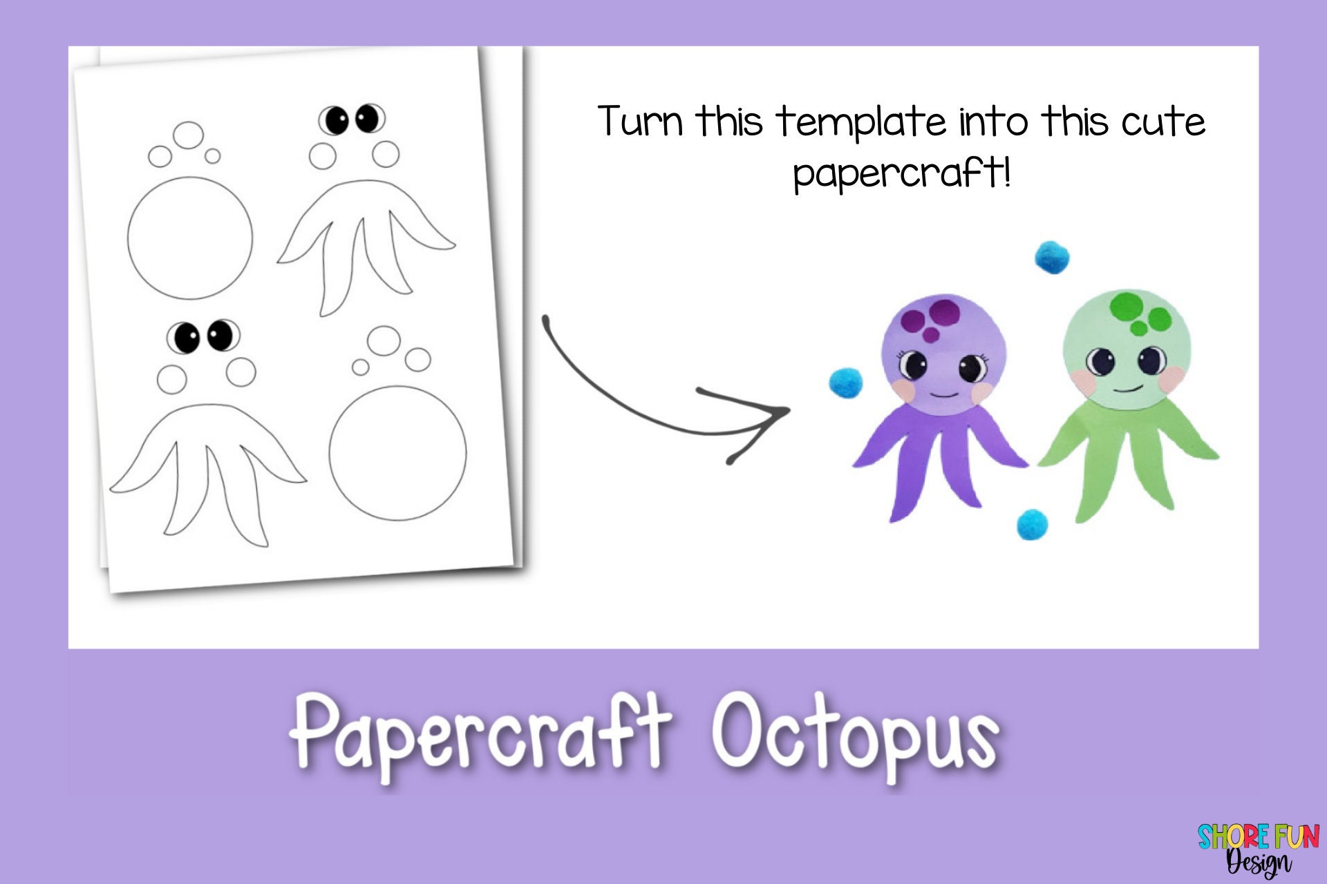 Octopus Papercraft Template With Directions - Etsy