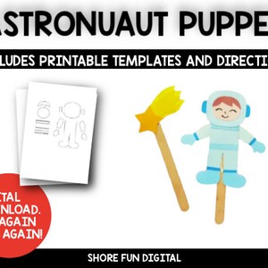 Astronaut Puppet Craft Template With Directions - Etsy