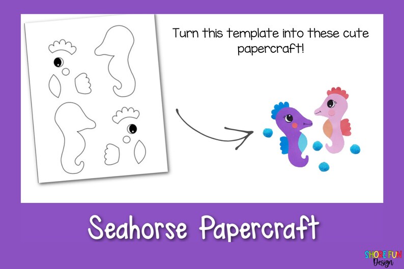 Seahorse Papercraft Template With Directions - Etsy