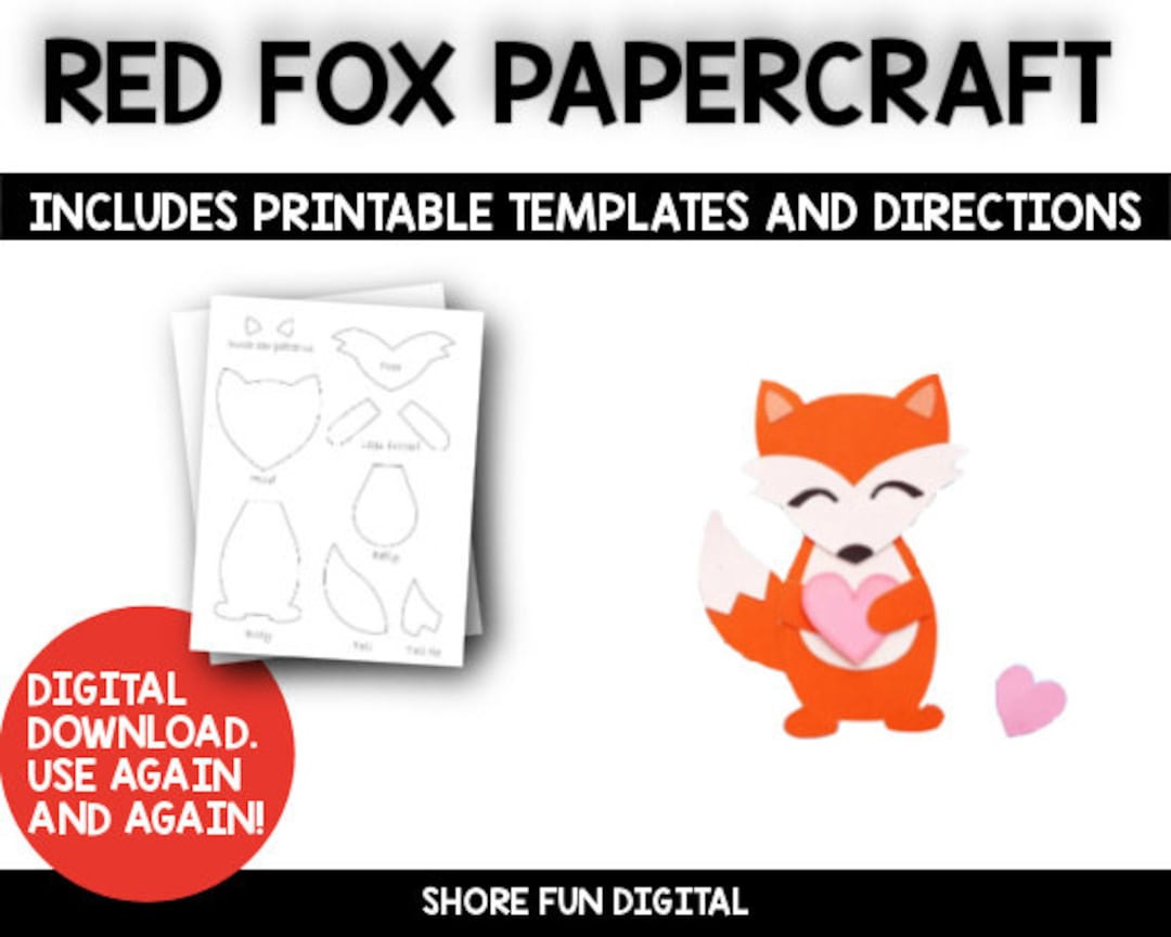 Red Fox Papercraft Template With Directions - Etsy
