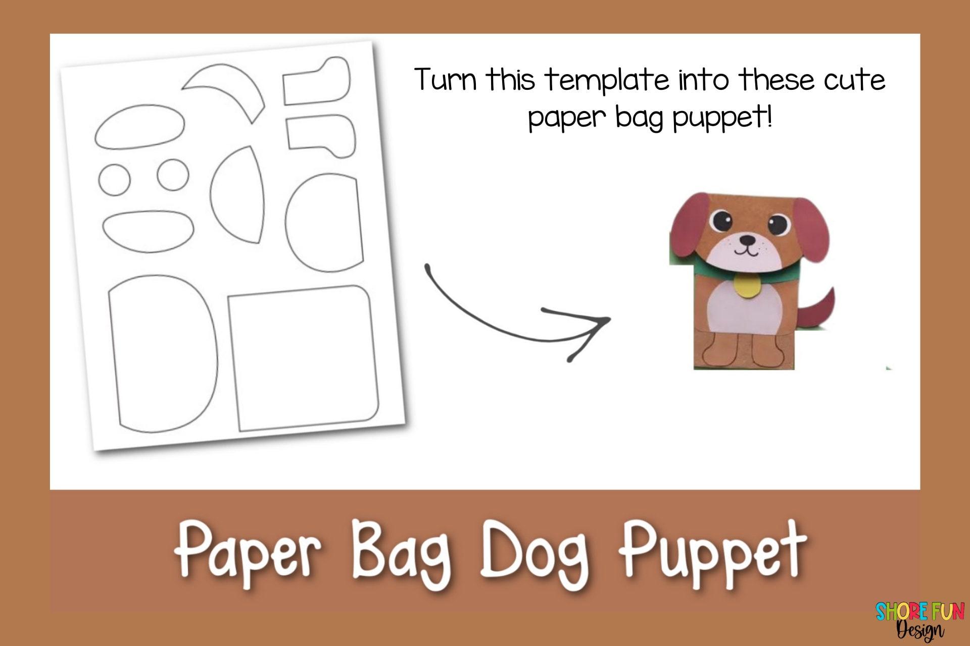 Paper Bag Dog Puppet Template With Directions - Etsy
