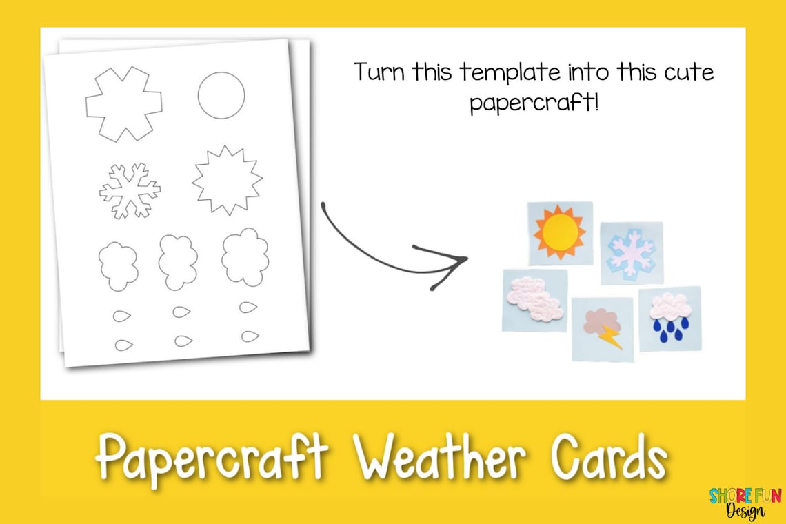 Papercraft Weather Cards Template With Directions - Etsy