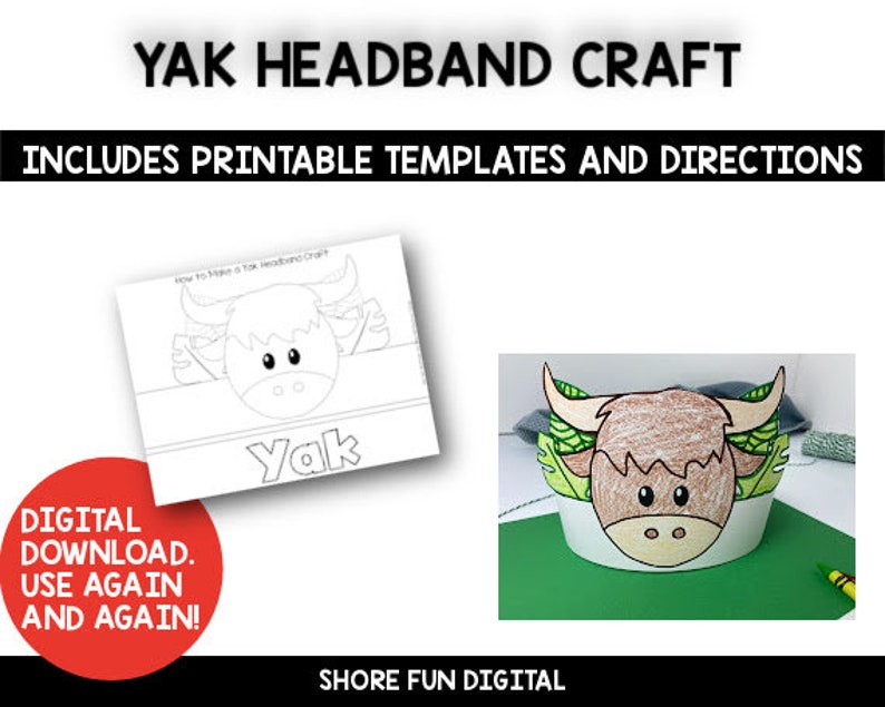 Yak Headband Papercraft Template With Directions - Etsy