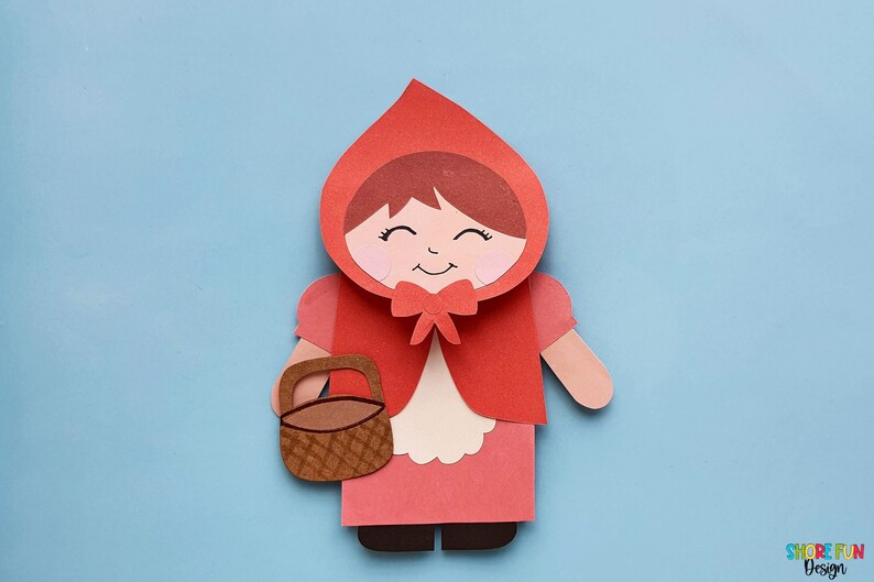 Little Red Riding Hood Paper Bag Puppet Craft Template With Directions ...