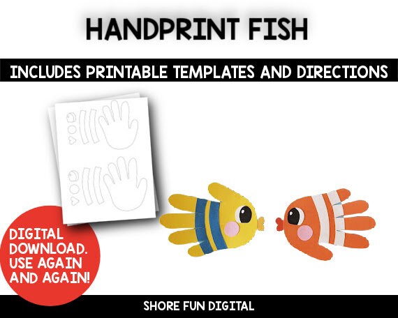 Handprint Fish Craft Template With Directions - Etsy