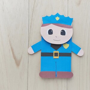 Police Paper Bag Puppet Craft Template With Directions - Etsy