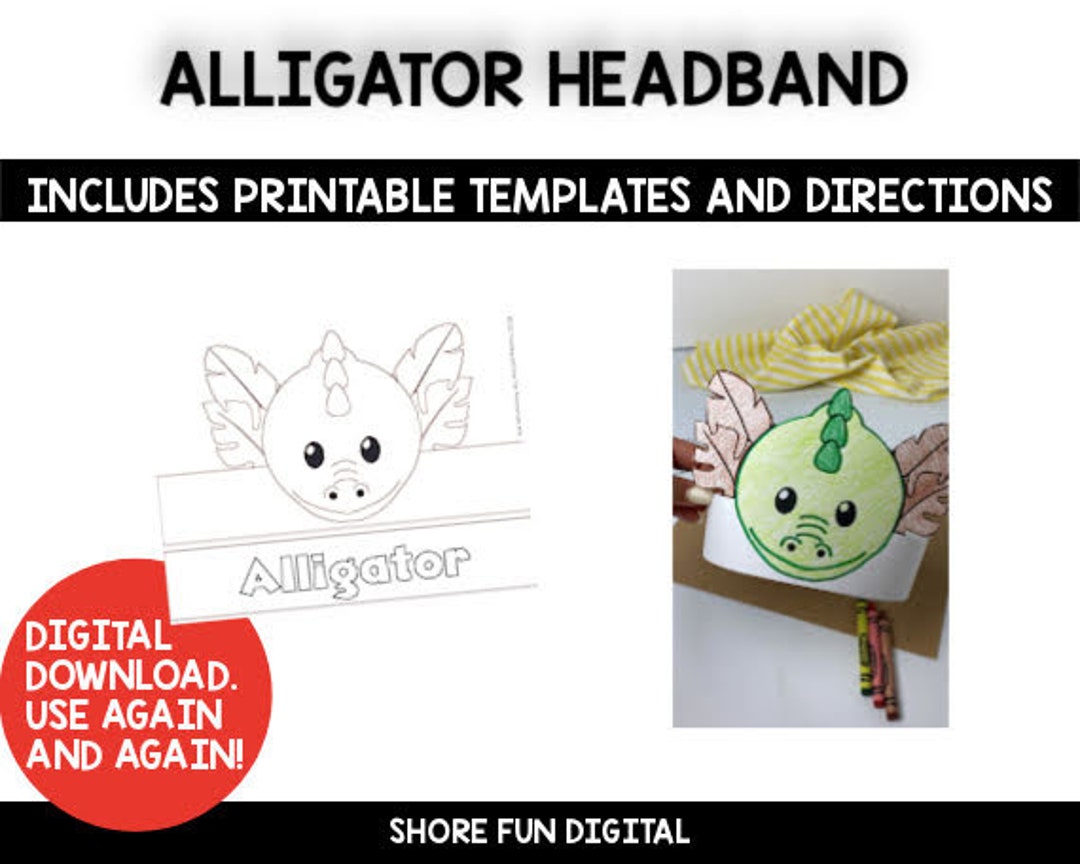 Alligator Headband Printable Template With Directions - Etsy