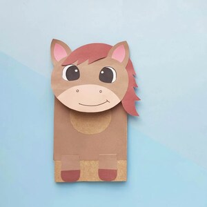 Horse Paper Bag Puppet Craft Template With Directions - Etsy