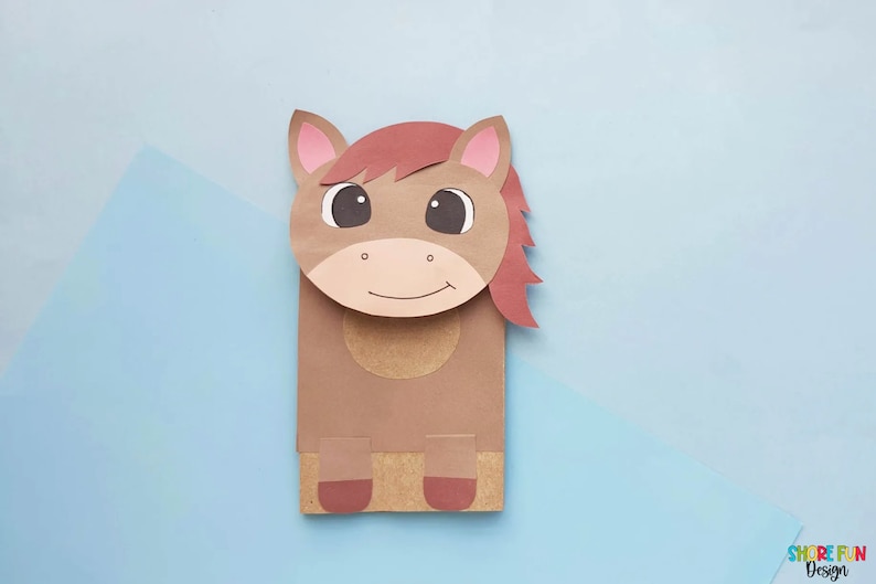 Horse Paper Bag Puppet Craft Template With Directions - Etsy