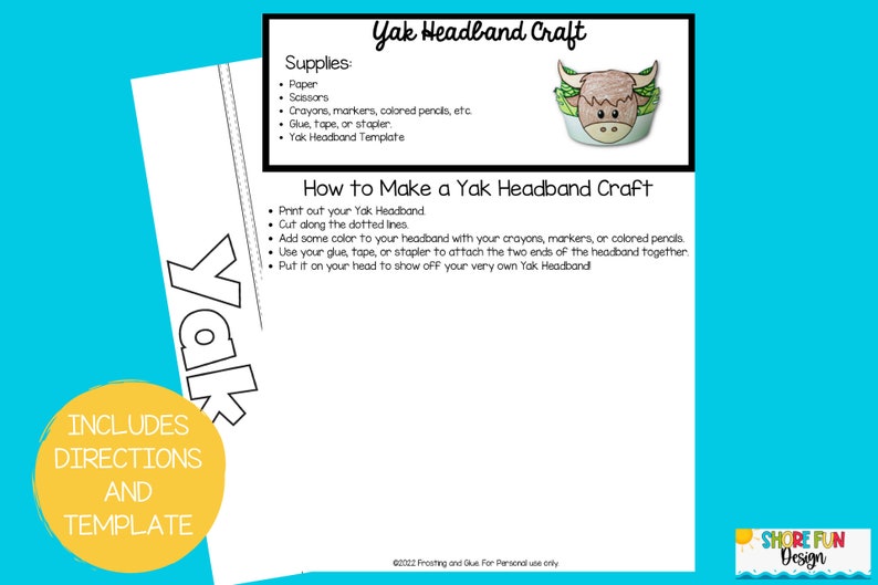 Yak Headband Papercraft Template With Directions - Etsy
