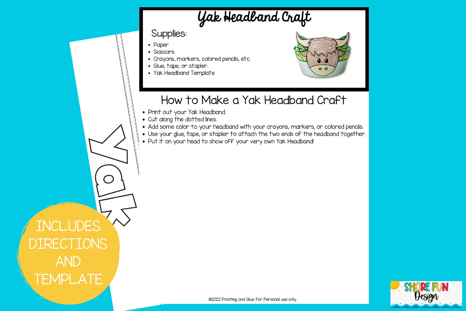 Yak Headband Papercraft Template With Directions - Etsy
