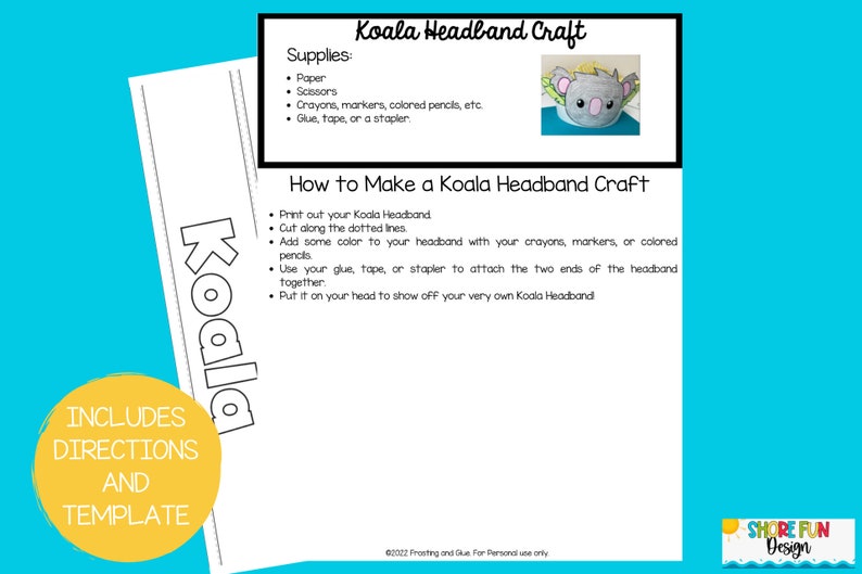 Koala Headband Papercraft Template With Directions - Etsy