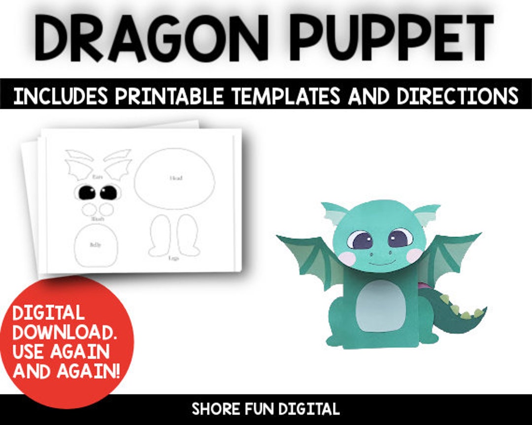Dragon Paper Bag Puppet With Directions - Etsy