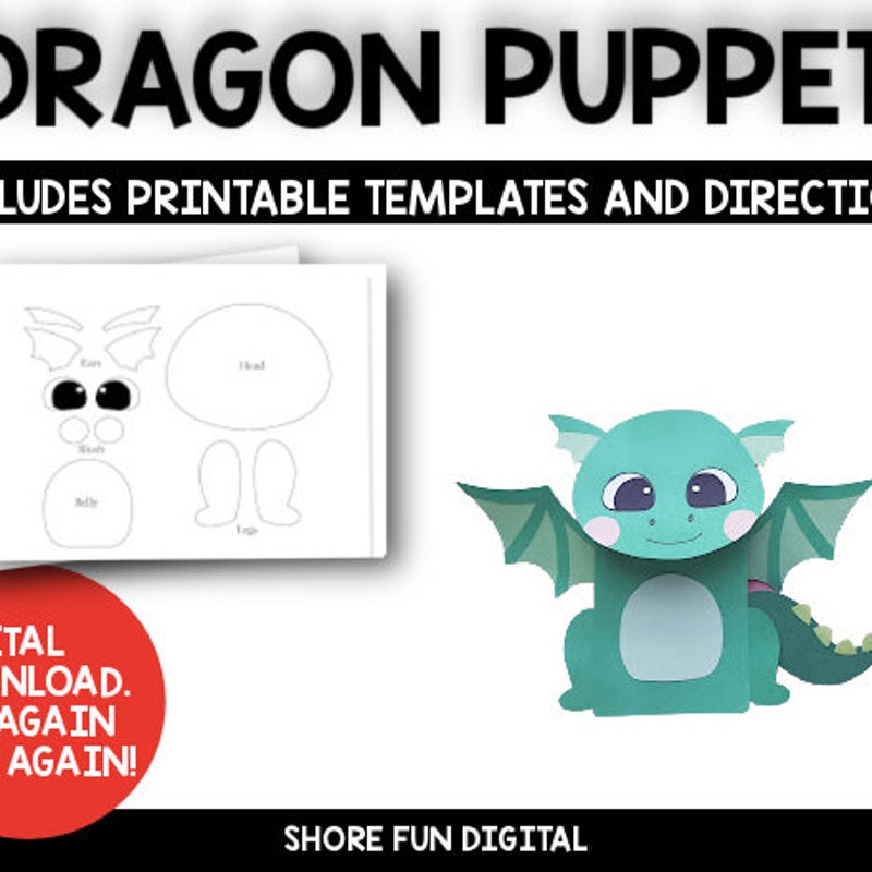 Dragon Puppet Paper - Etsy