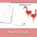 Heart Flamingo Craft Template With Directions - Etsy