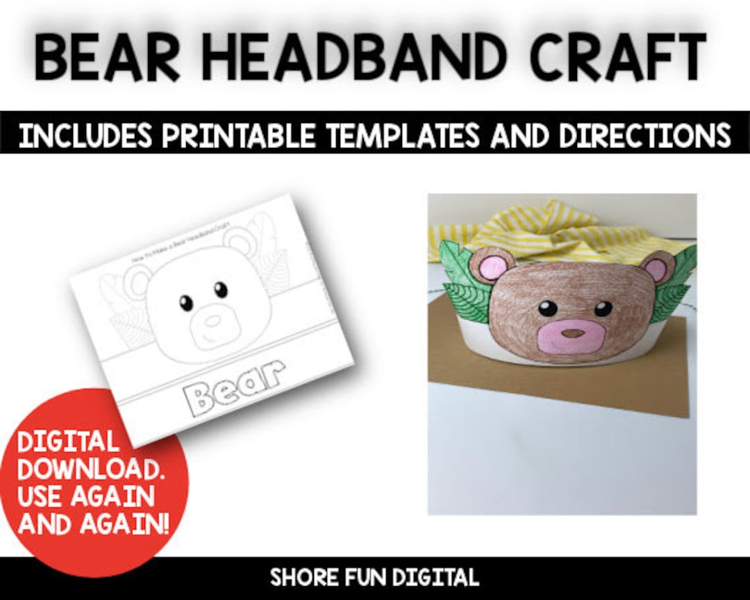 Bear Headband Craft Template With Directions - Etsy