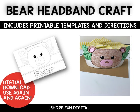 Bear Headband Craft Template With Directions - Etsy